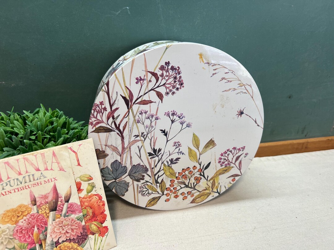 English Botanical Tin Tea Cookies Storage Collectible - Etsy