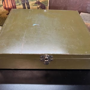ASCO Metal File Box Army Green 1940's - Etsy