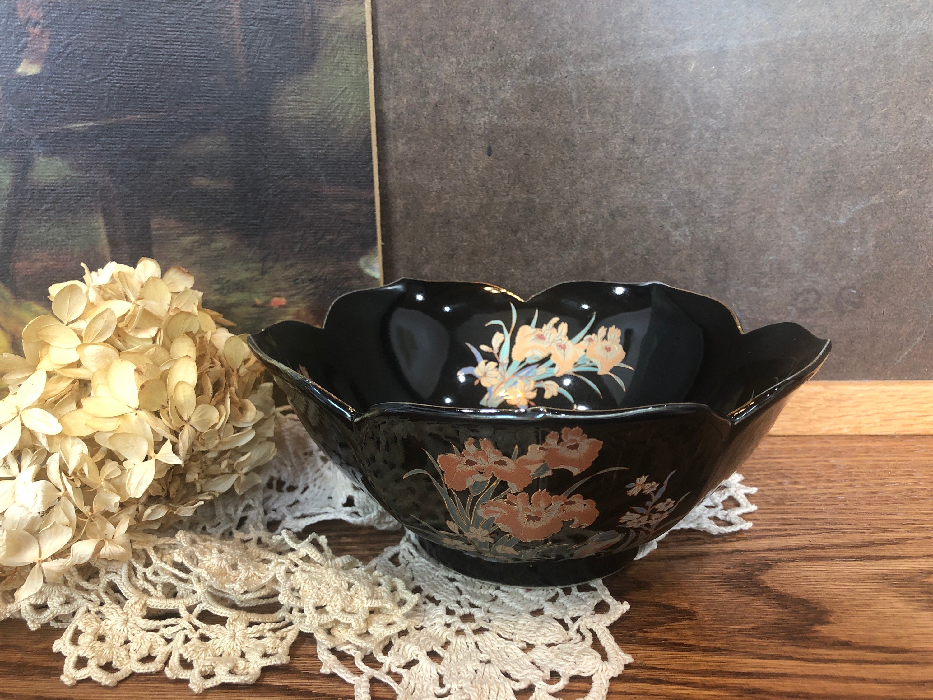 Black Lotus Floral Bowl Action Japan | Etsy