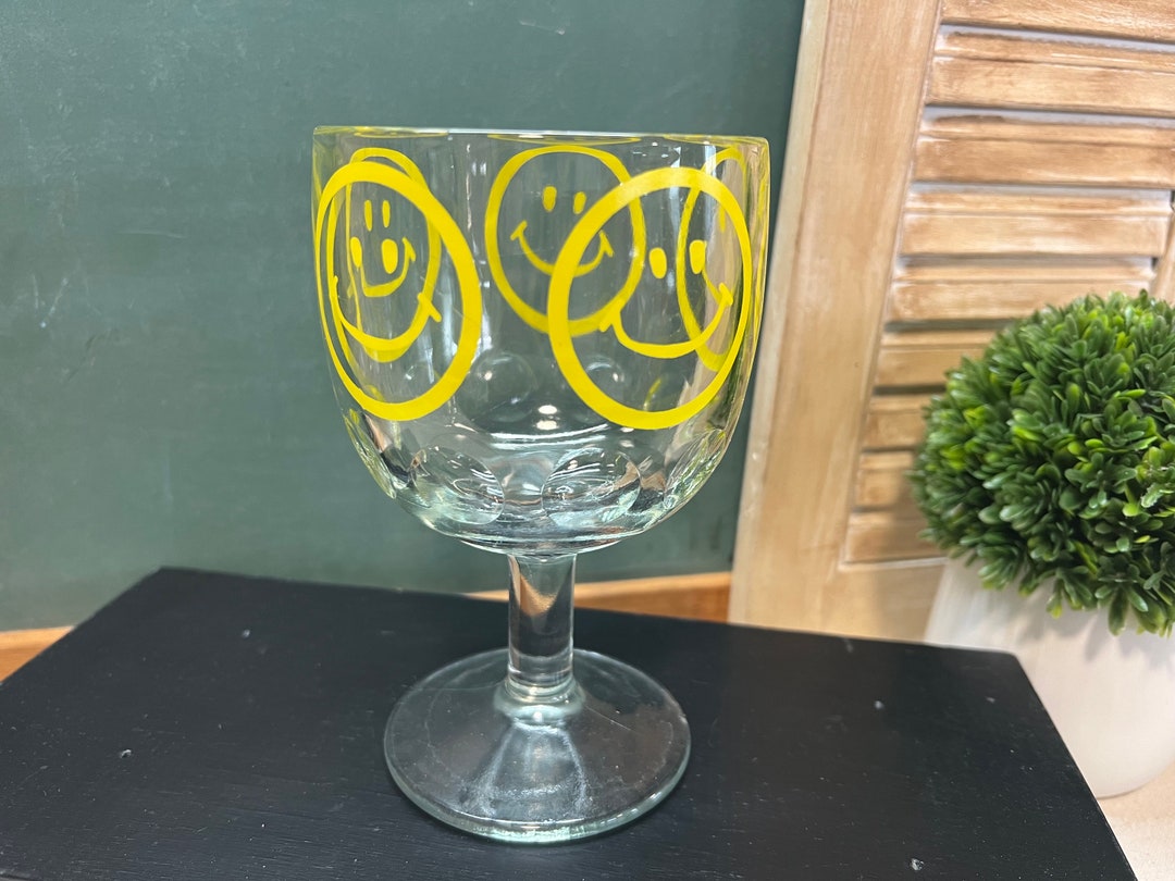 Smiley Face Goblet Thumbprint Beer Mug - Etsy