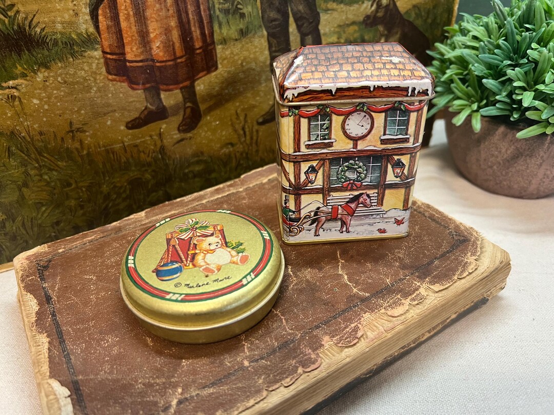 The Tin Box Company of America Holiday Tins Set of Two - Etsy