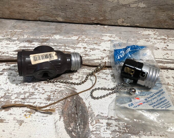 NOS Electrical Socket Adapter Chain Pull Set of Two - Etsy