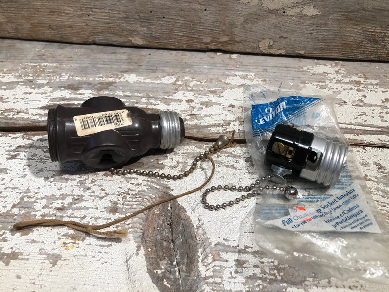 NOS Electrical Socket Adapter Chain Pull Set of Two | Etsy