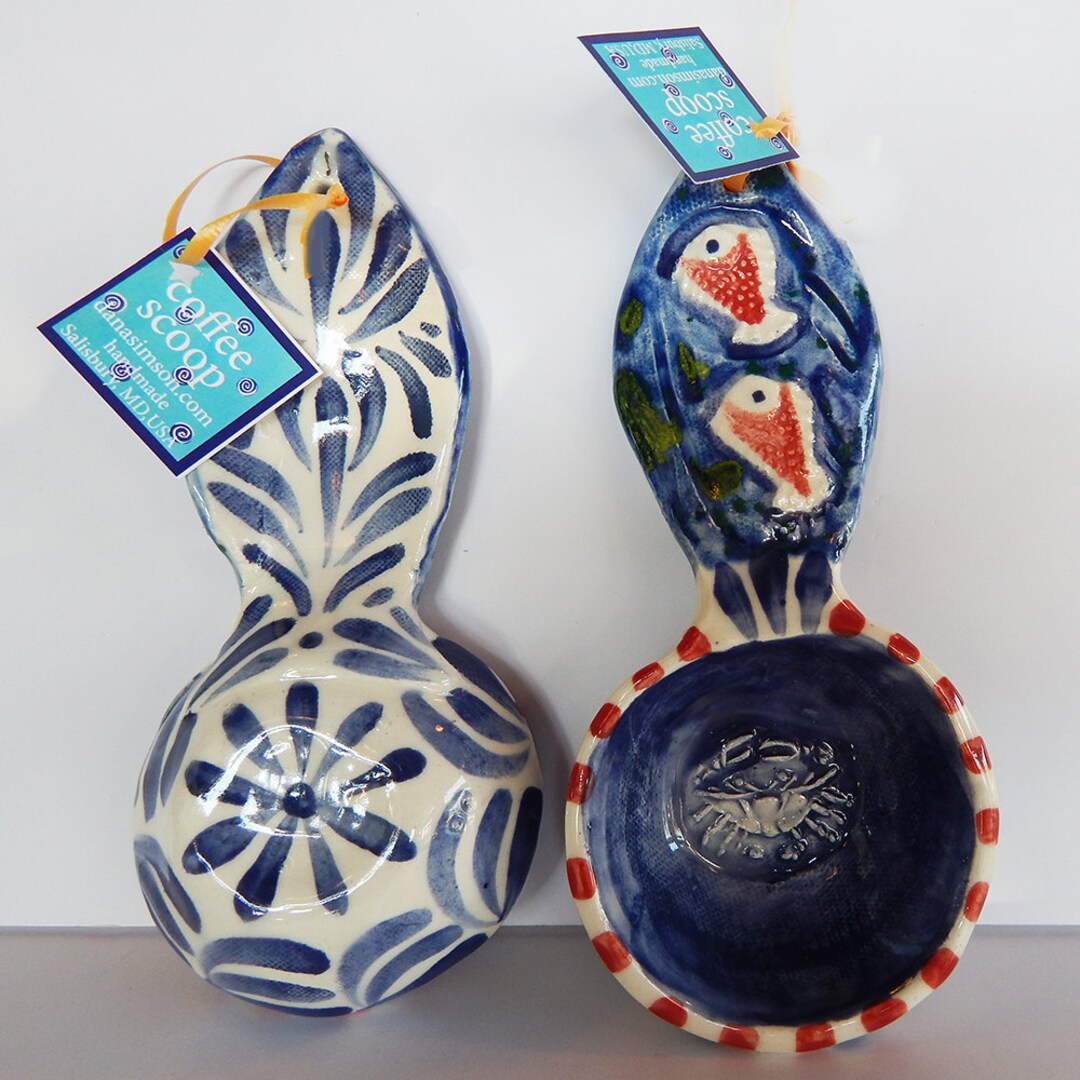 Spoon Collectable Ceramic Blue Crab Measuring Art Spoon/scoop - Etsy
