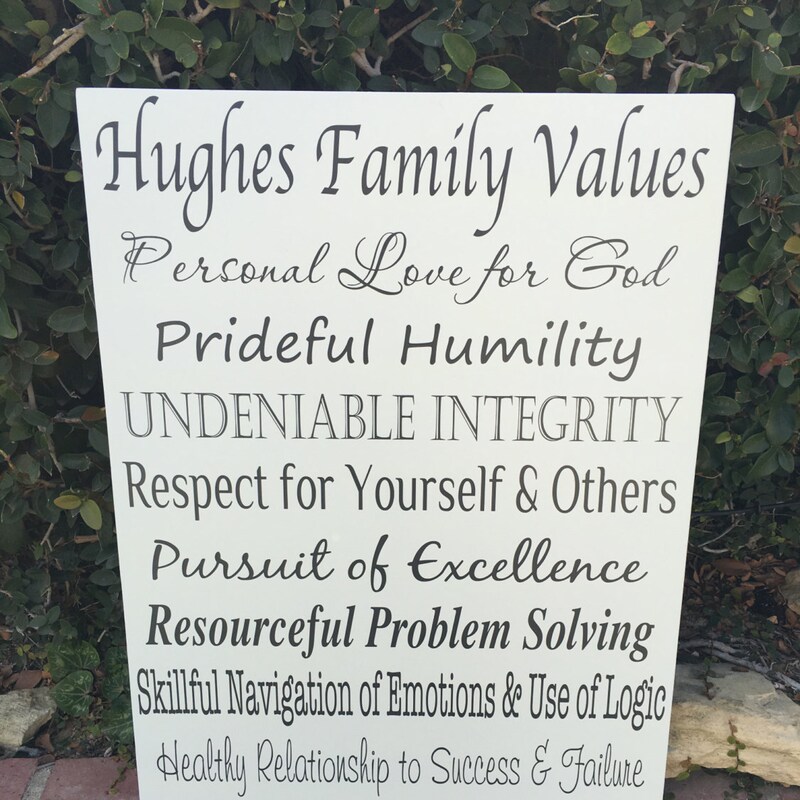 Family Values Sign - Etsy