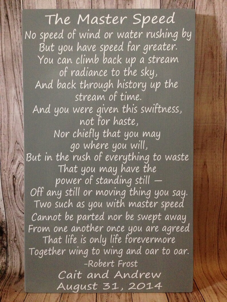 Robert Frost Poem The Master Speed 12x24 Wood Sign | Etsy
