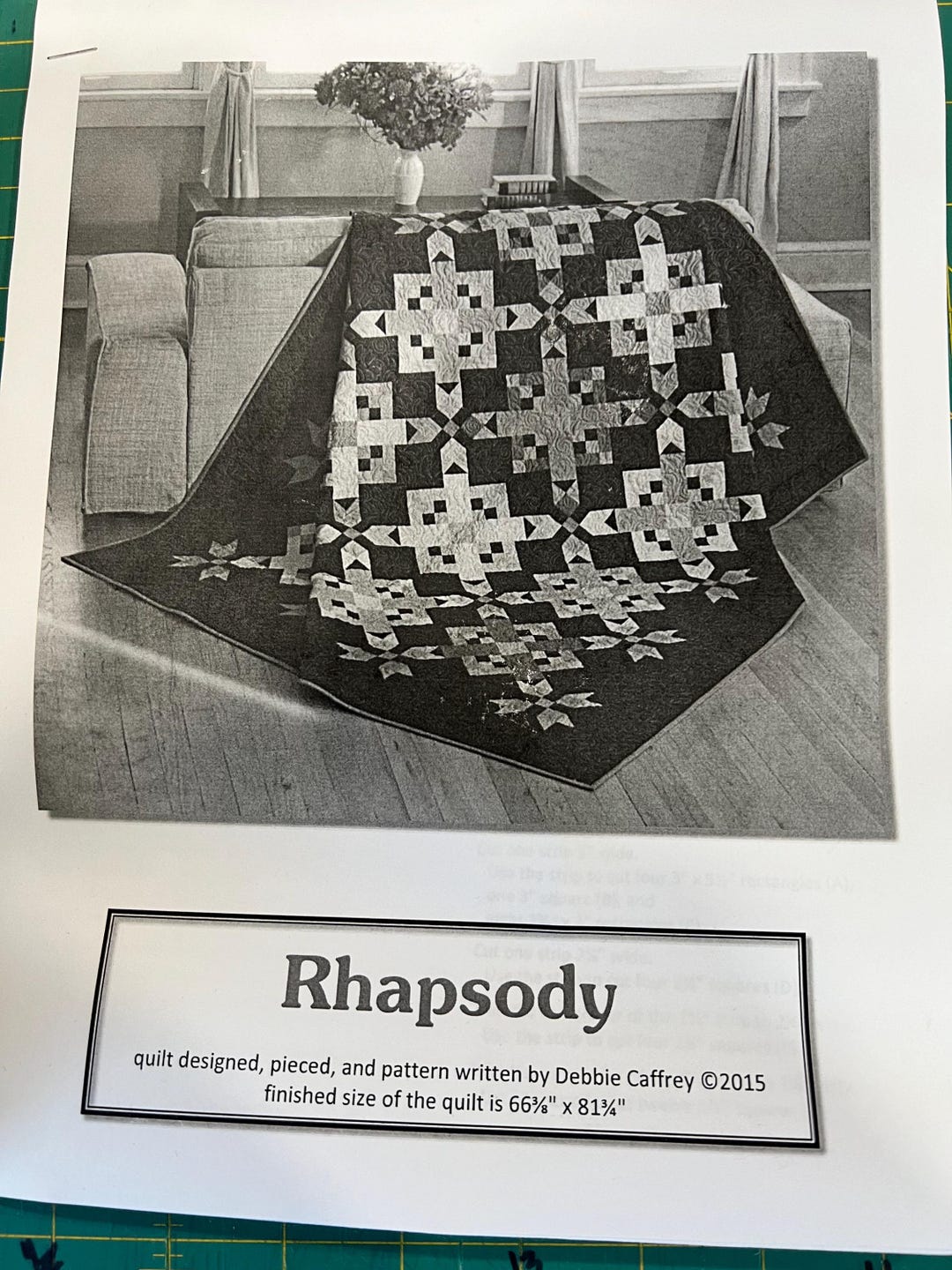 Quilt Kit for “rhapsody” Quilt Top, Pattern by Debbie Caffrey, Size is ...