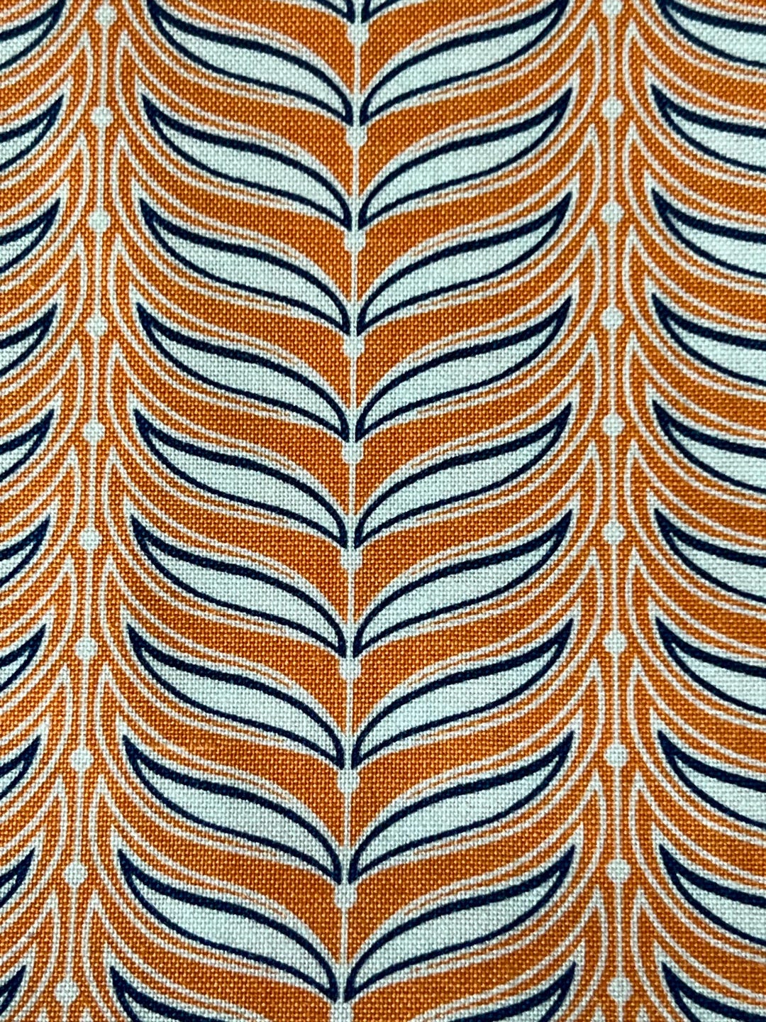 Blue Quill Design on Orange Quills by the Quilted Fish for Riley Blake ...