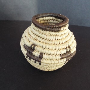 Small Woven Native American Basket Miniature Papago Woven Basket Dogs ...
