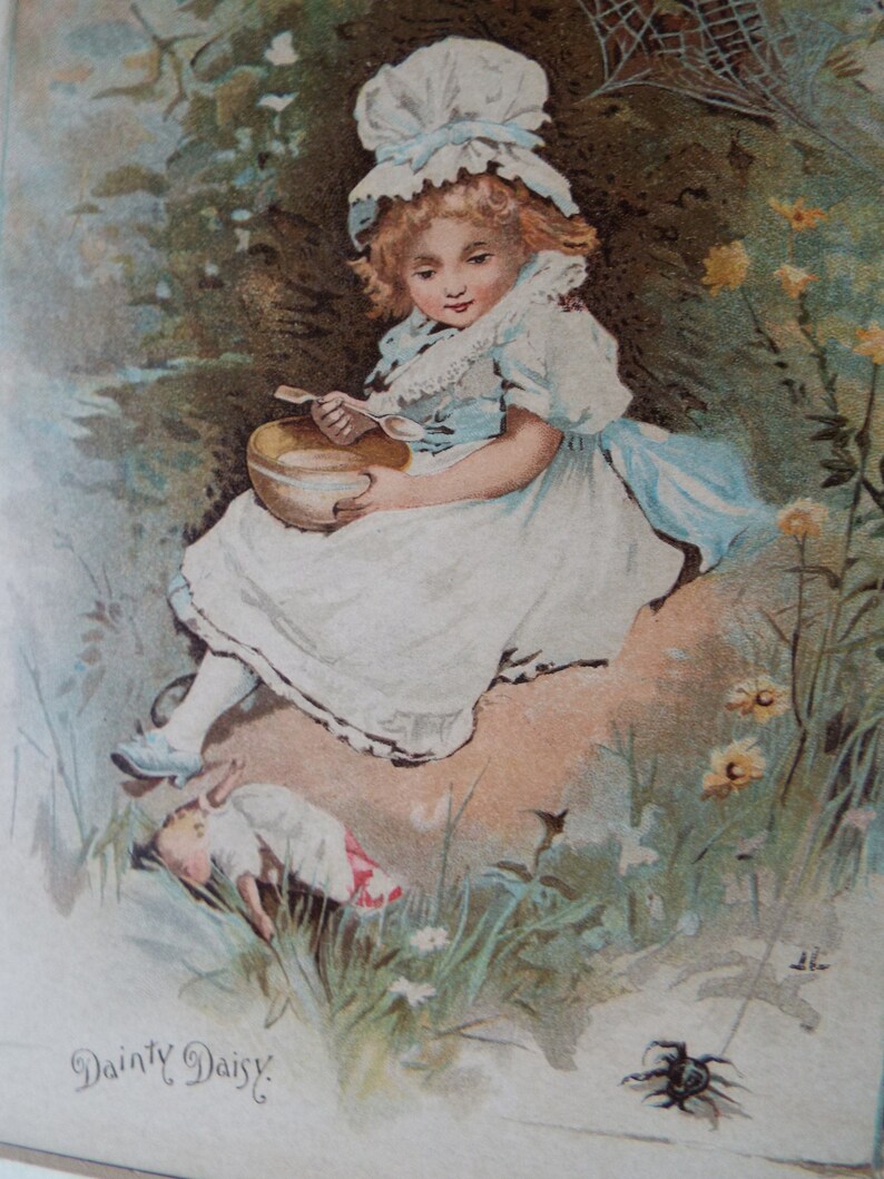Antique Original 1800s Chromo Lithography Print Victorian Nursery Rhyme ...