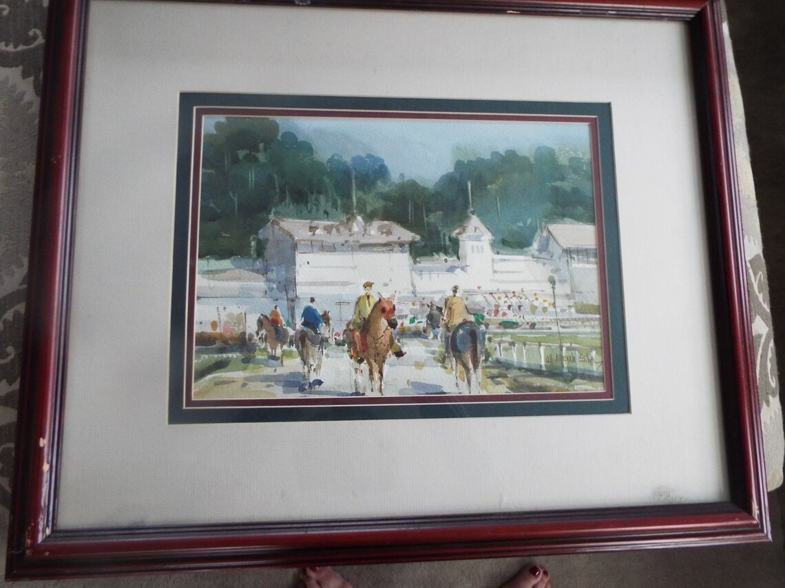 Impressionist Original Horse Racing Watercolor Painting Race - Etsy