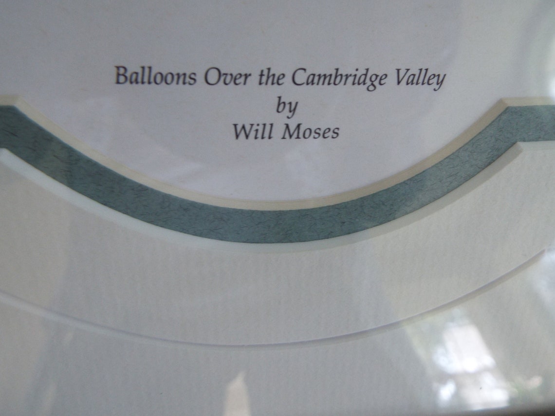 Will Moses Lithograph Print Folk Art Balloons Over Cambridge - Etsy