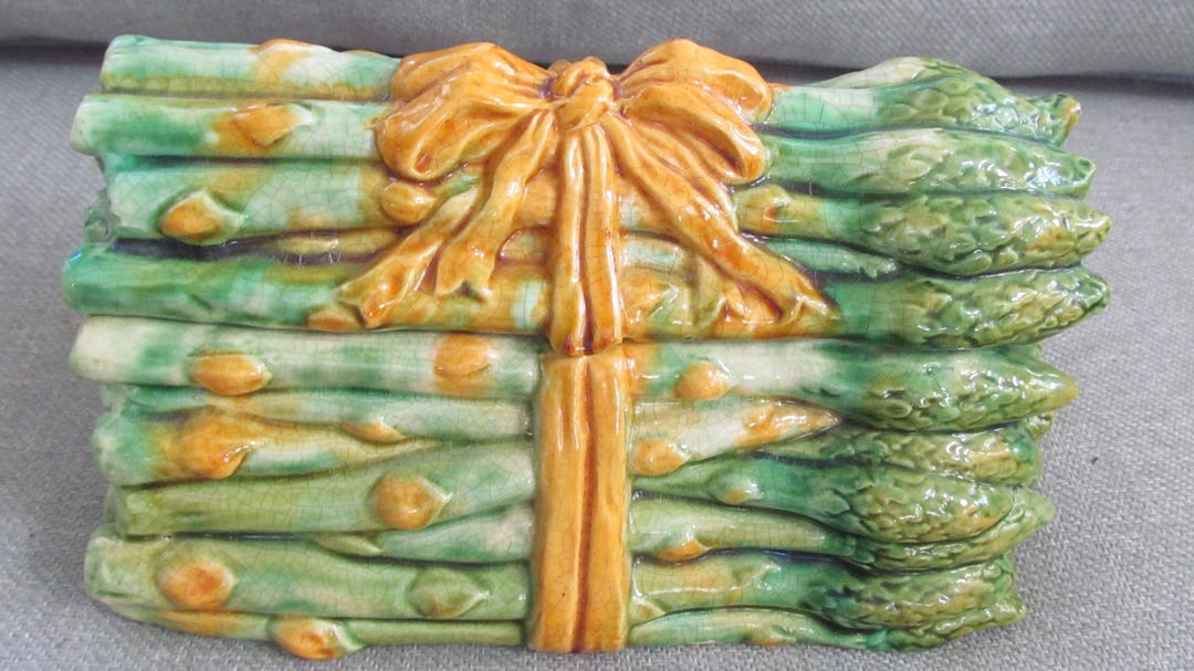 Majolica Ceramic Asparagus Box Container Tureen With Lid Italy ...