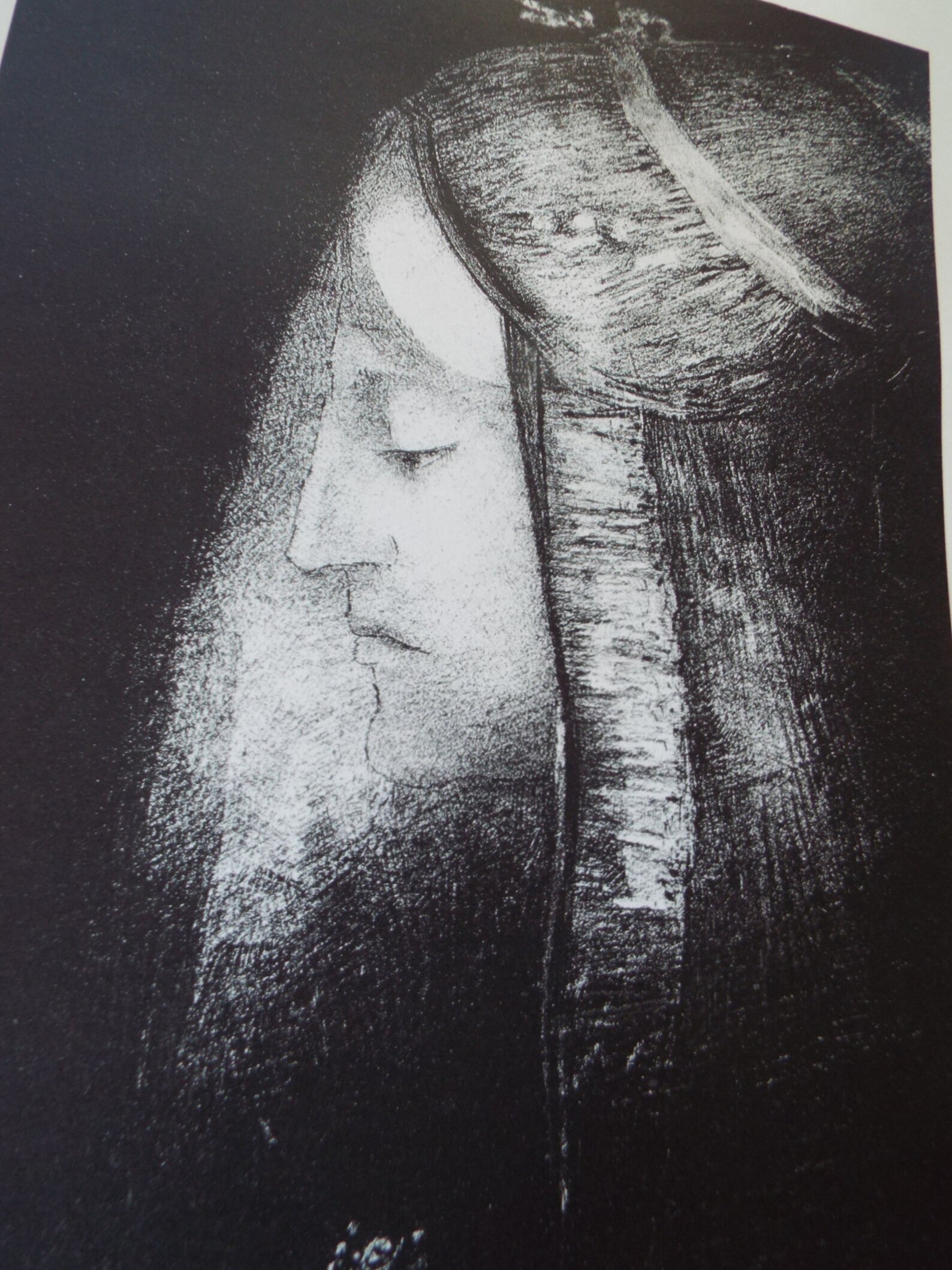 1974 Lithograph Odilon Redon Lithograph Profil De Lumiere - Etsy