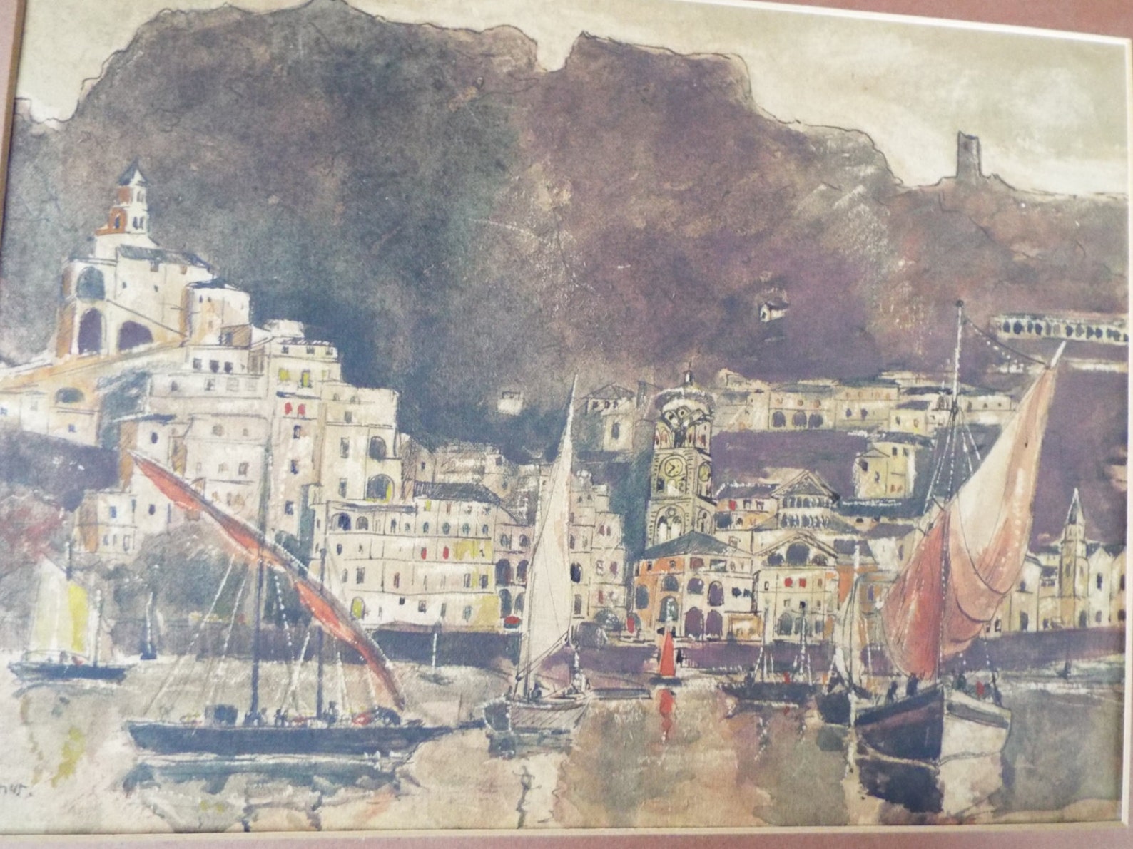 Ernest David Roth R.A. Watercolor of Camogli Italian Costal | Etsy