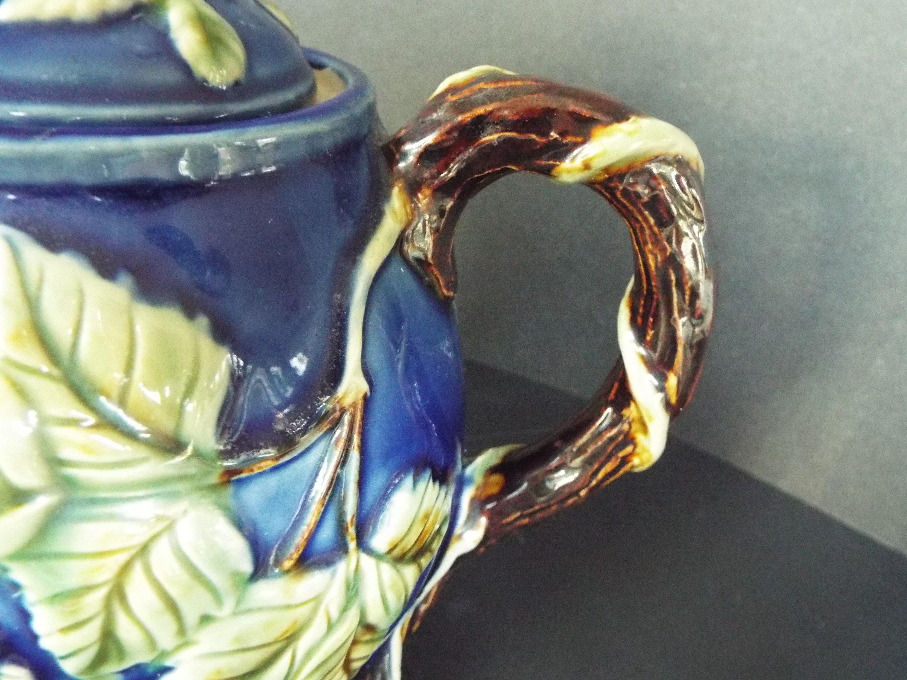 1991 Chinese Wan Jiang Nouveau Majolica Teapot Signed Cobalt - Etsy