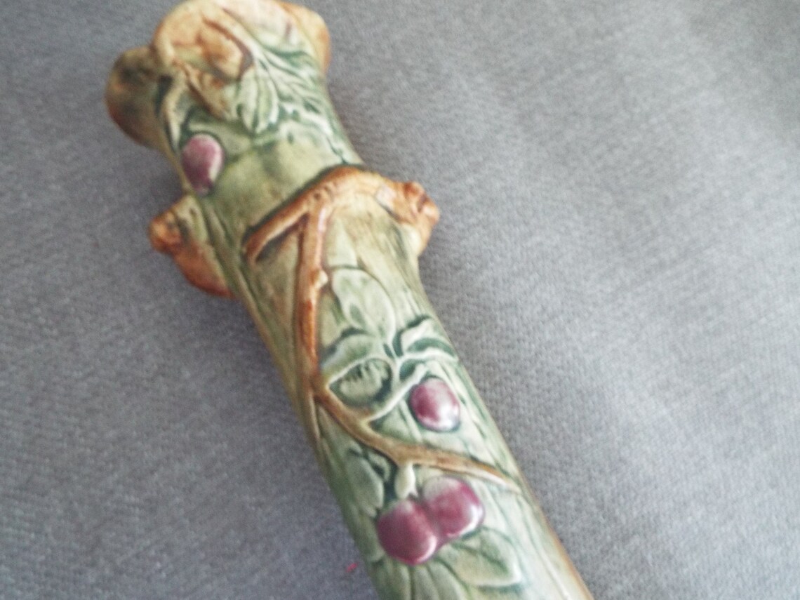Early 1920s Weller Art Pottery Tree Trunk Apple Cherry Vase Art Nouveau ...