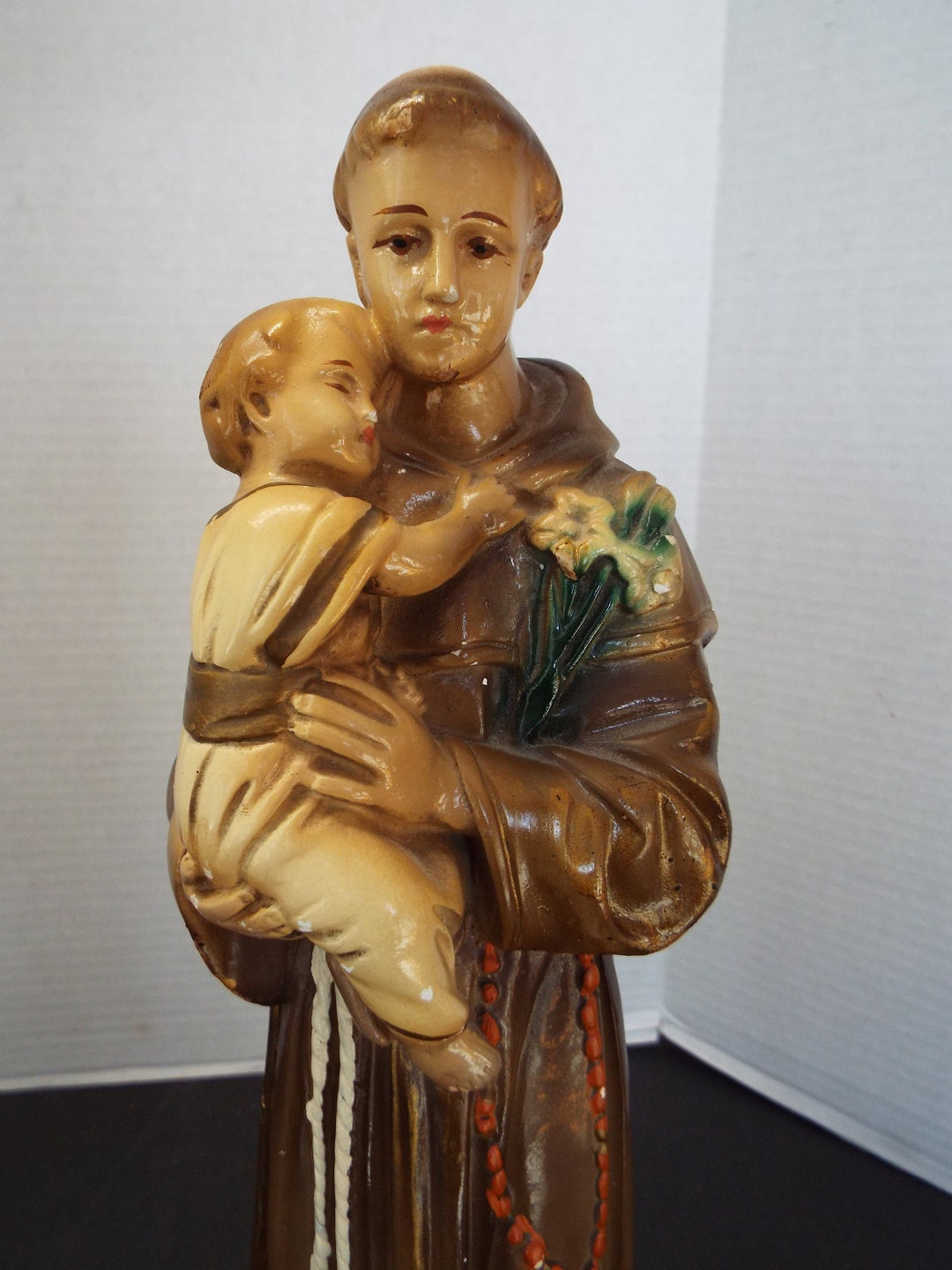 14 Large St. Anthony of Patua With Christ Child Jesus Lily Flower ...
