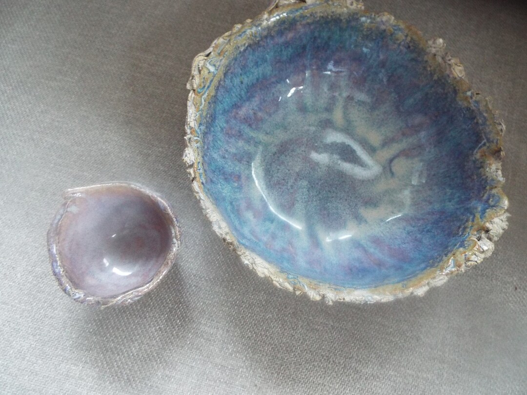 BARB EHRICK Pottery Mid Century Potter 2 Bowls Size 8" and 3" Vessel ...