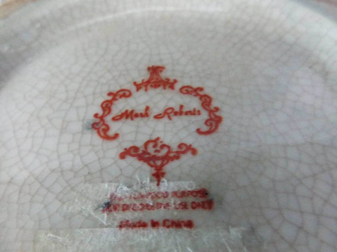 Mark Roberts Porcelain Cachepot Planter Bowl Orange Red Hand - Etsy