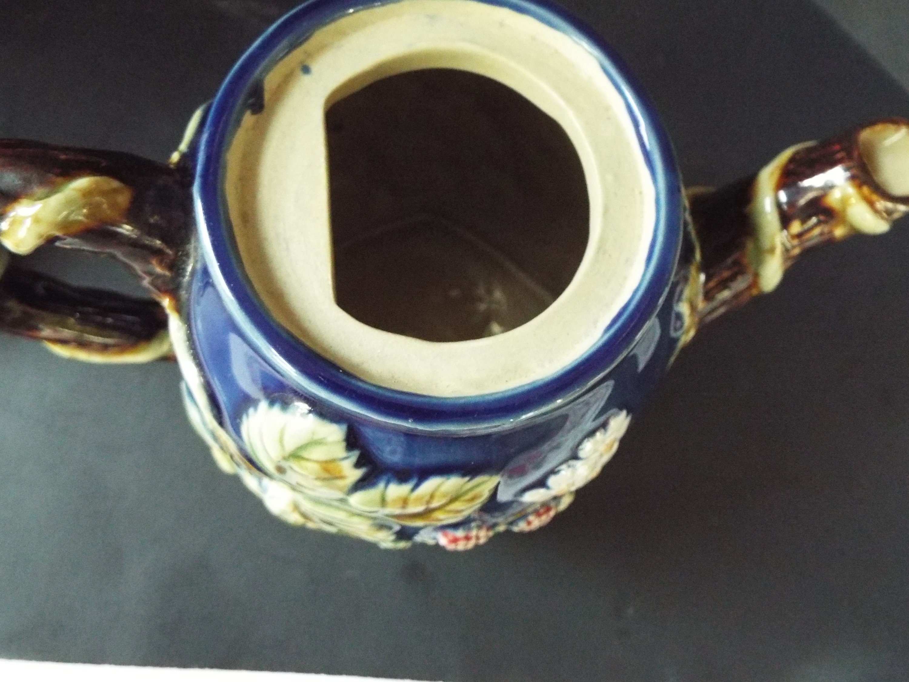 1991 Chinese Wan Jiang Nouveau Majolica Teapot Signed Cobalt - Etsy