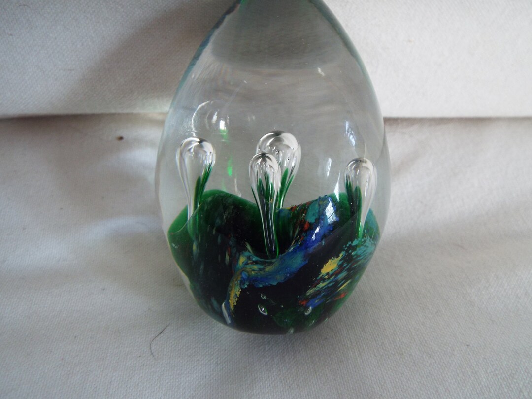 Egg Shape Glass Paperweight Figurine Easter Egg Basket - Etsy