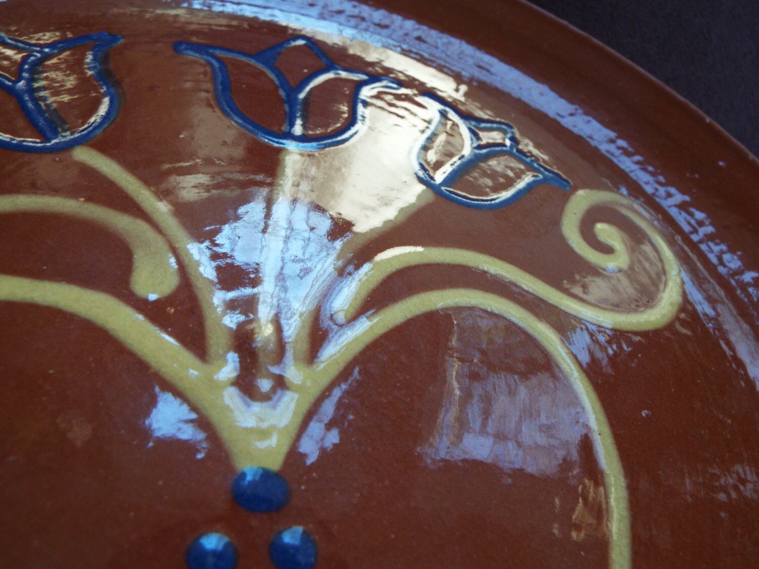 9 Redware Slipware Hand Crafted Plate Tulips Heart - Etsy