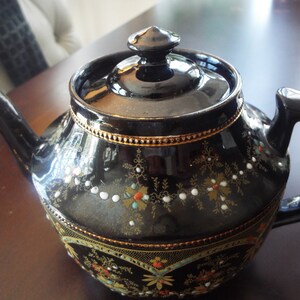 English Redware Brown Pottery Teapot Price Bros TEAPOT M&m BROWN BLACK ...