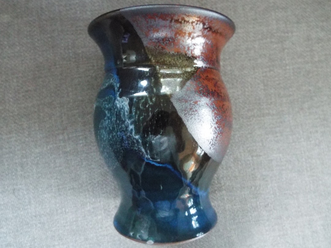 Gorgeous Gary Shaffer Studio Pottery Wheel Thrown Vessel Vase Stoneware ...