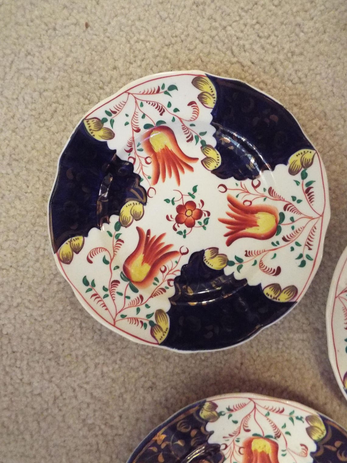 Antique Set of 3 Gaudy Welsh Gaudy Dutch 6 1/4 Plates - Etsy