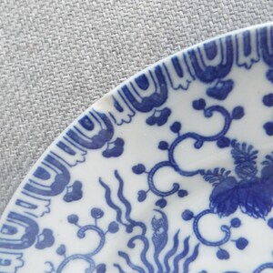 Antique Japanese Phoenix Ware Blue White Dishes 7.5" Salad Plate ...