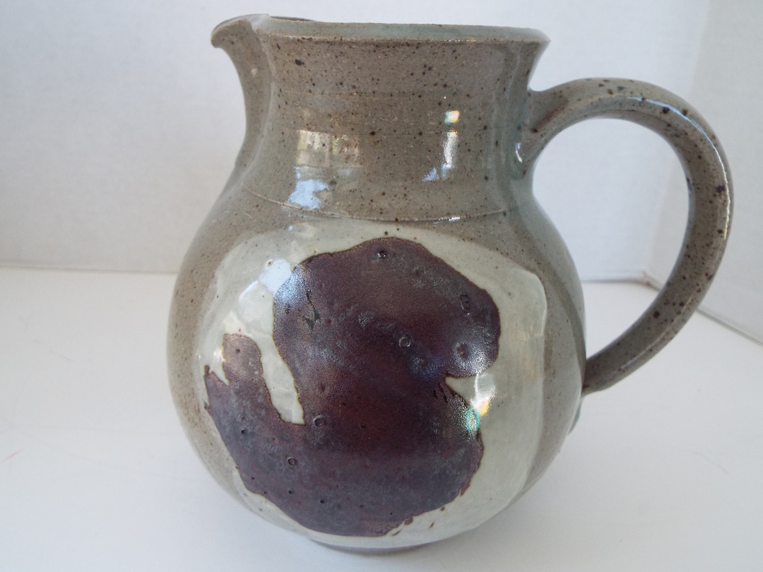 6" Cecil Strawn Pottery Signed Studio Art Pottery Pitcher Vase Illinois ...