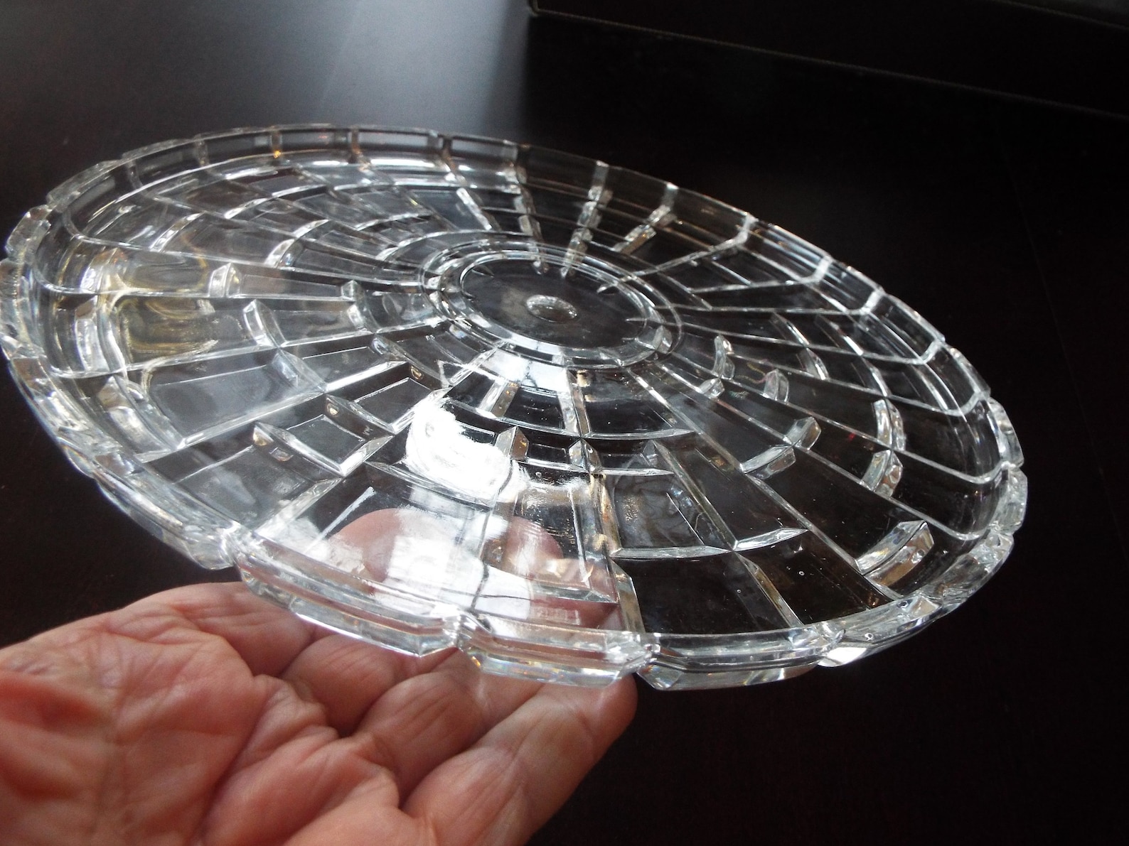 Mikasa Crystal Glass Serving 12" Round Platter Cake Platter Wedding ...