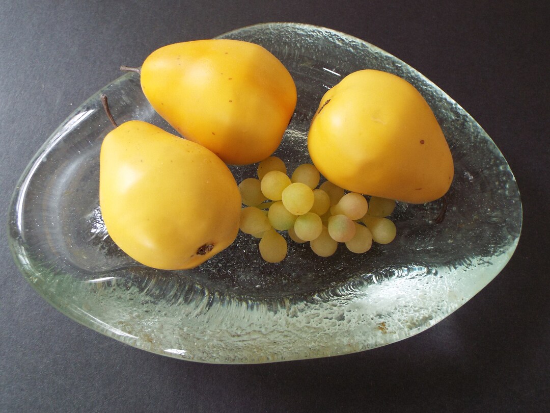 Modern Abstract Blenko Free Form Amoeba Asymmetric Textured Glass Bowl ...