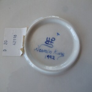 10.5" Mualla Kaya 1992 Cobalt Blue White 24k Gold Trim Porcelain ...