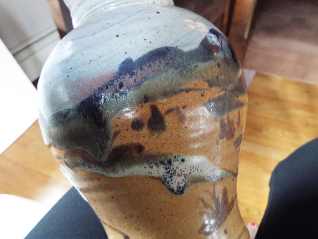 Studio Art Pottery Carl Sheehan Vase Old Faithfull Wheel Thrown Double ...