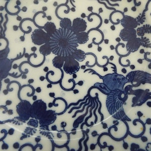 Antique Japanese Phoenix Ware Blue White Dishes 7.5" Salad Plate ...