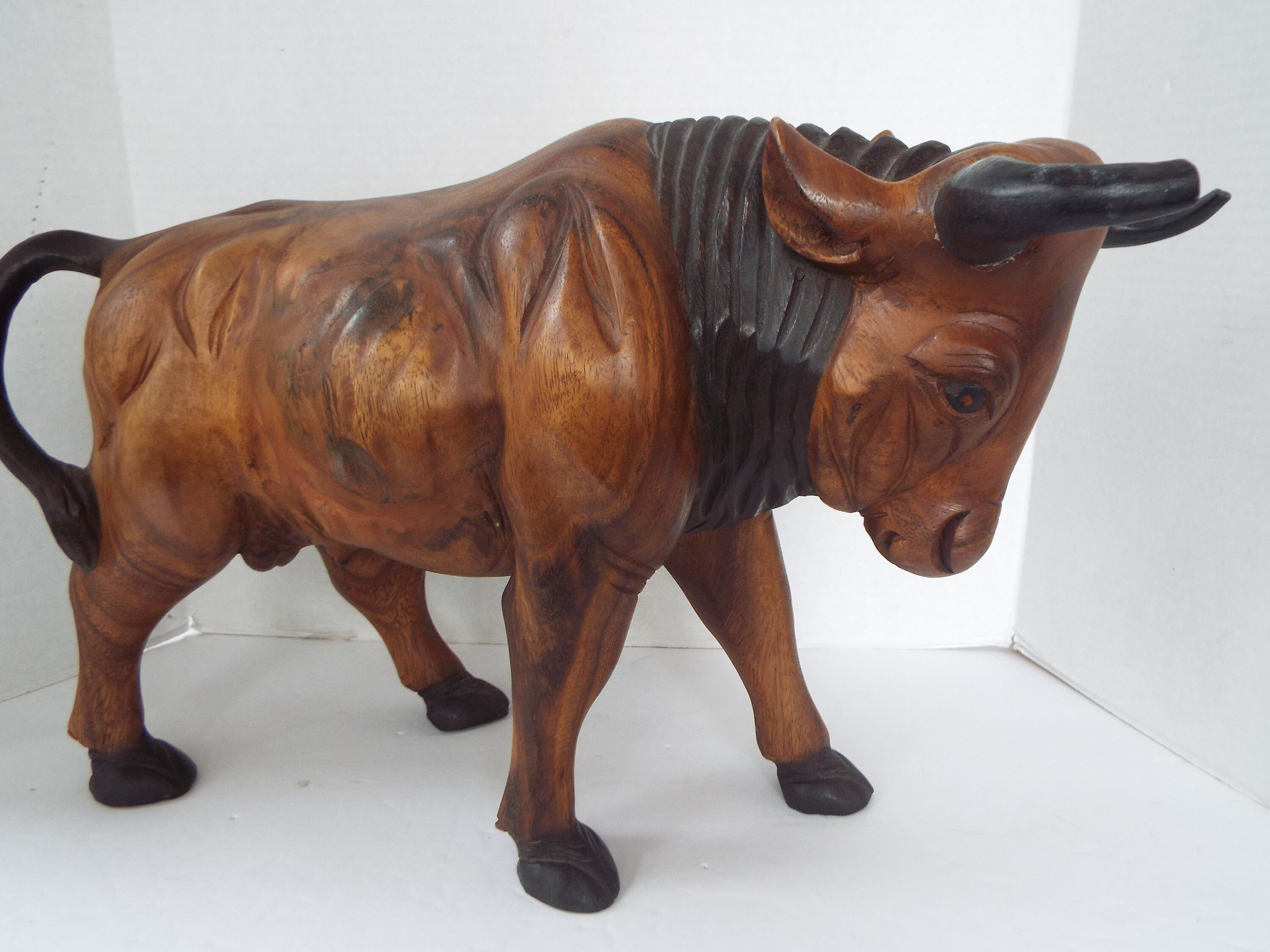 Extra large hand carved Ironwood bull figure bullfighting | Etsy