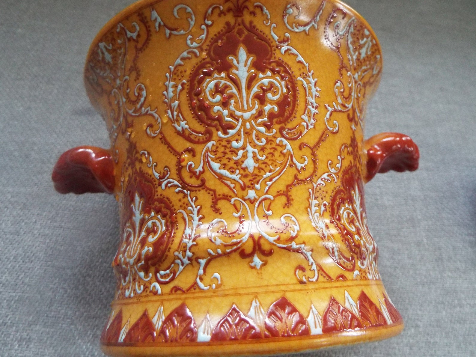 Mark Roberts Porcelain Cachepot Planter Bowl Orange Red Hand - Etsy