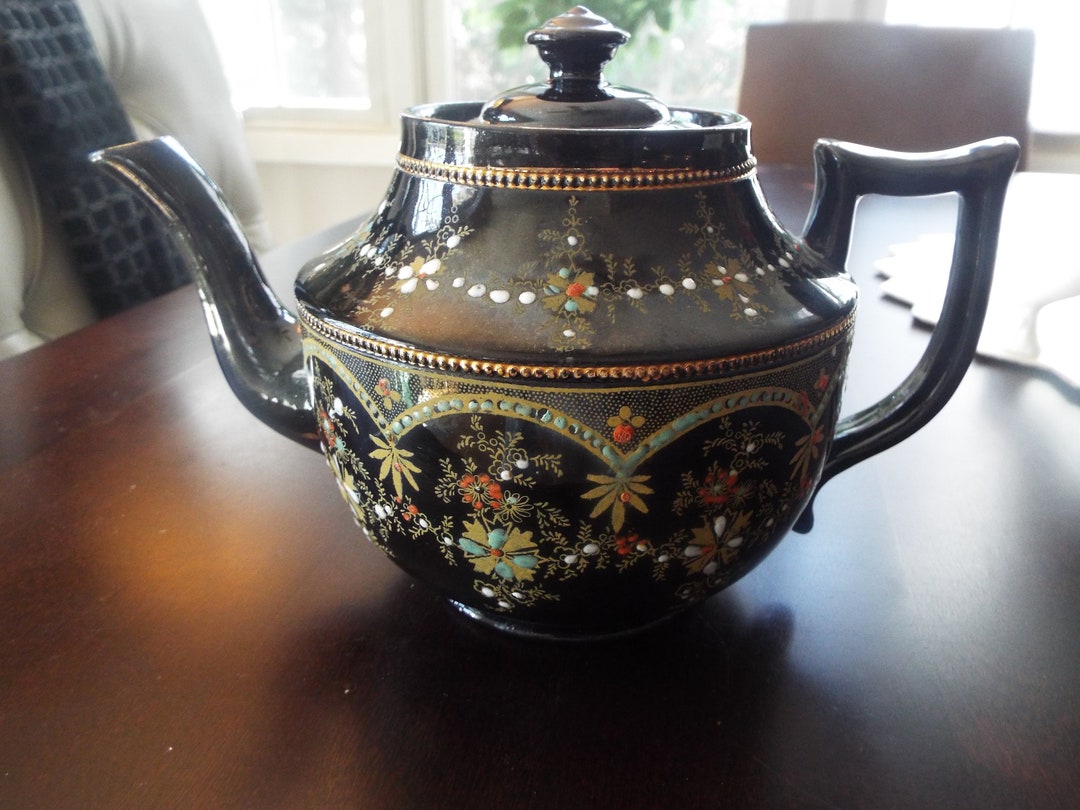 English Redware Brown Pottery Teapot Price Bros TEAPOT M&m BROWN BLACK ...