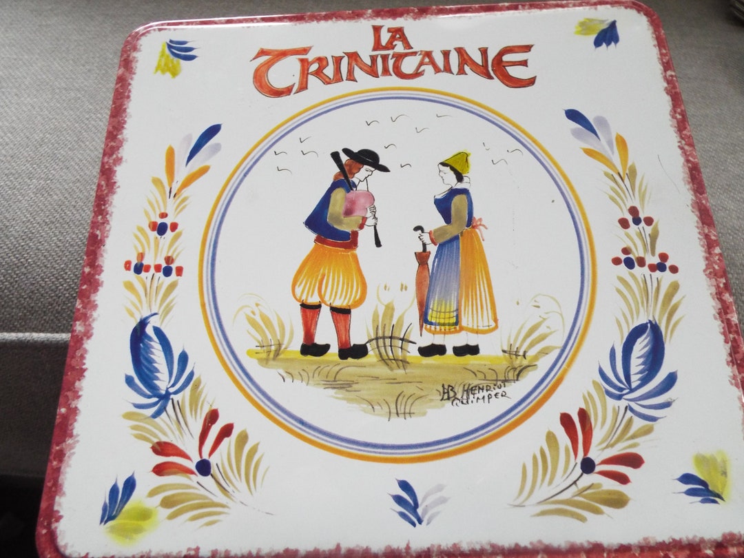 Quimper Metal Cookie Box HB Henriot Massilly France Paris Apartment ...