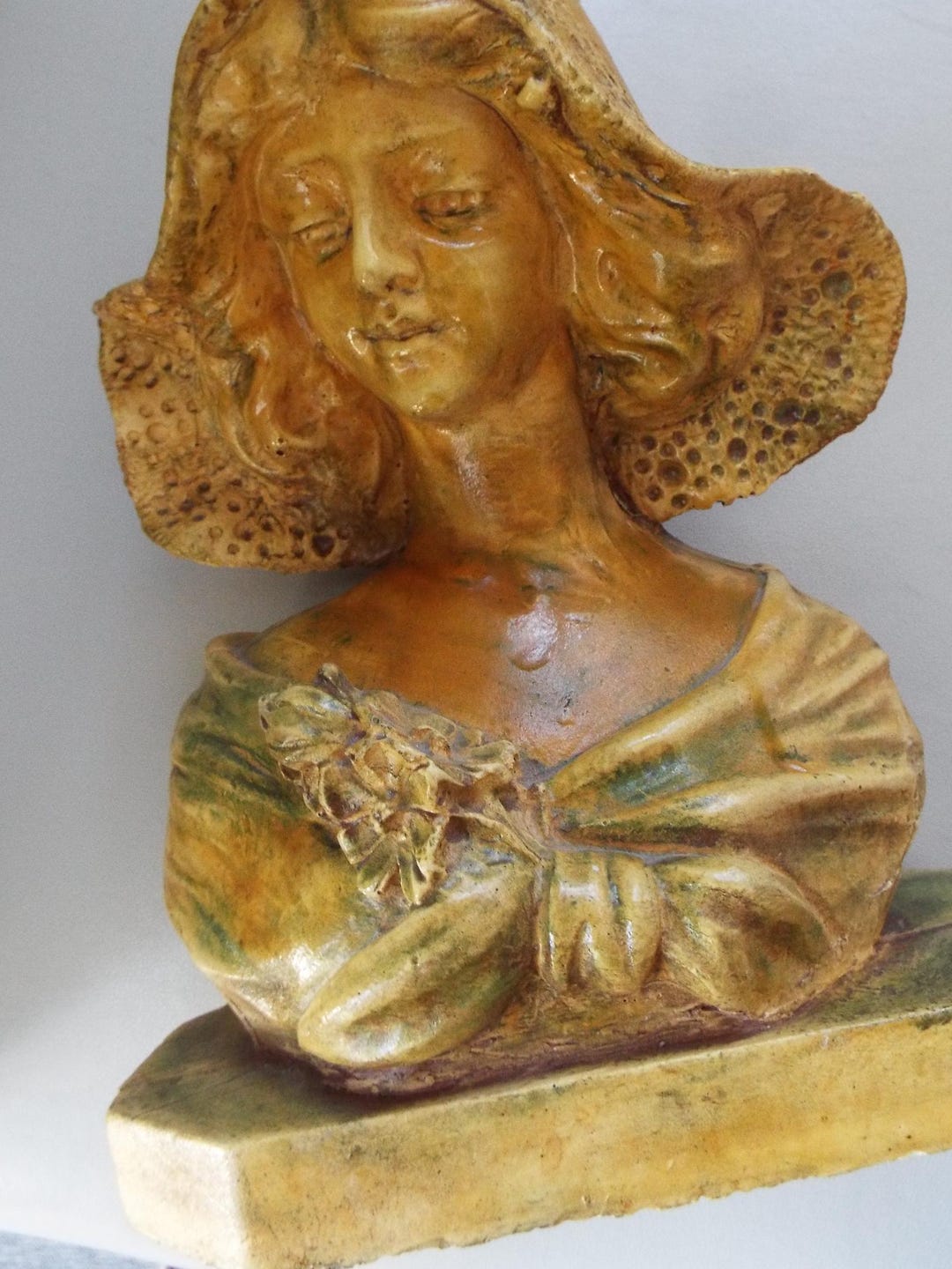 10" French Figurine Statue Female Bust Woman Girl Figurine Statue ...