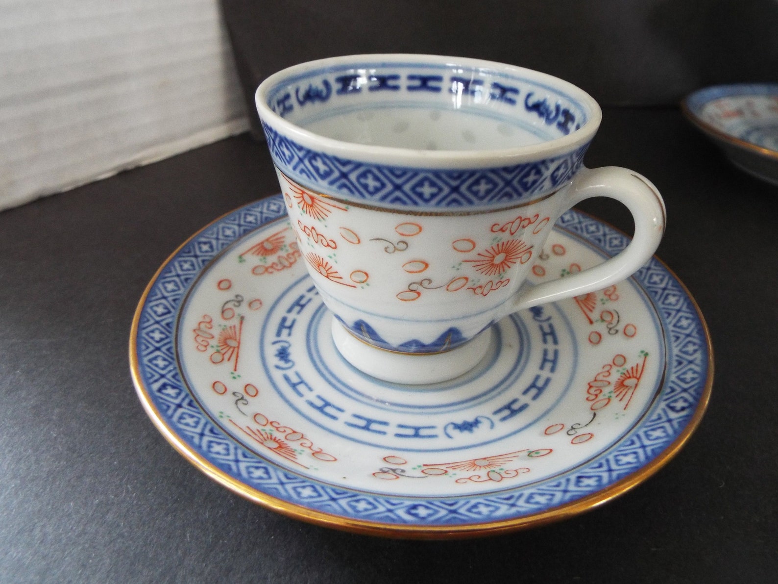 14 Piece Set Chinese Blue and White Rice Grain Tea Set Sugar | Etsy