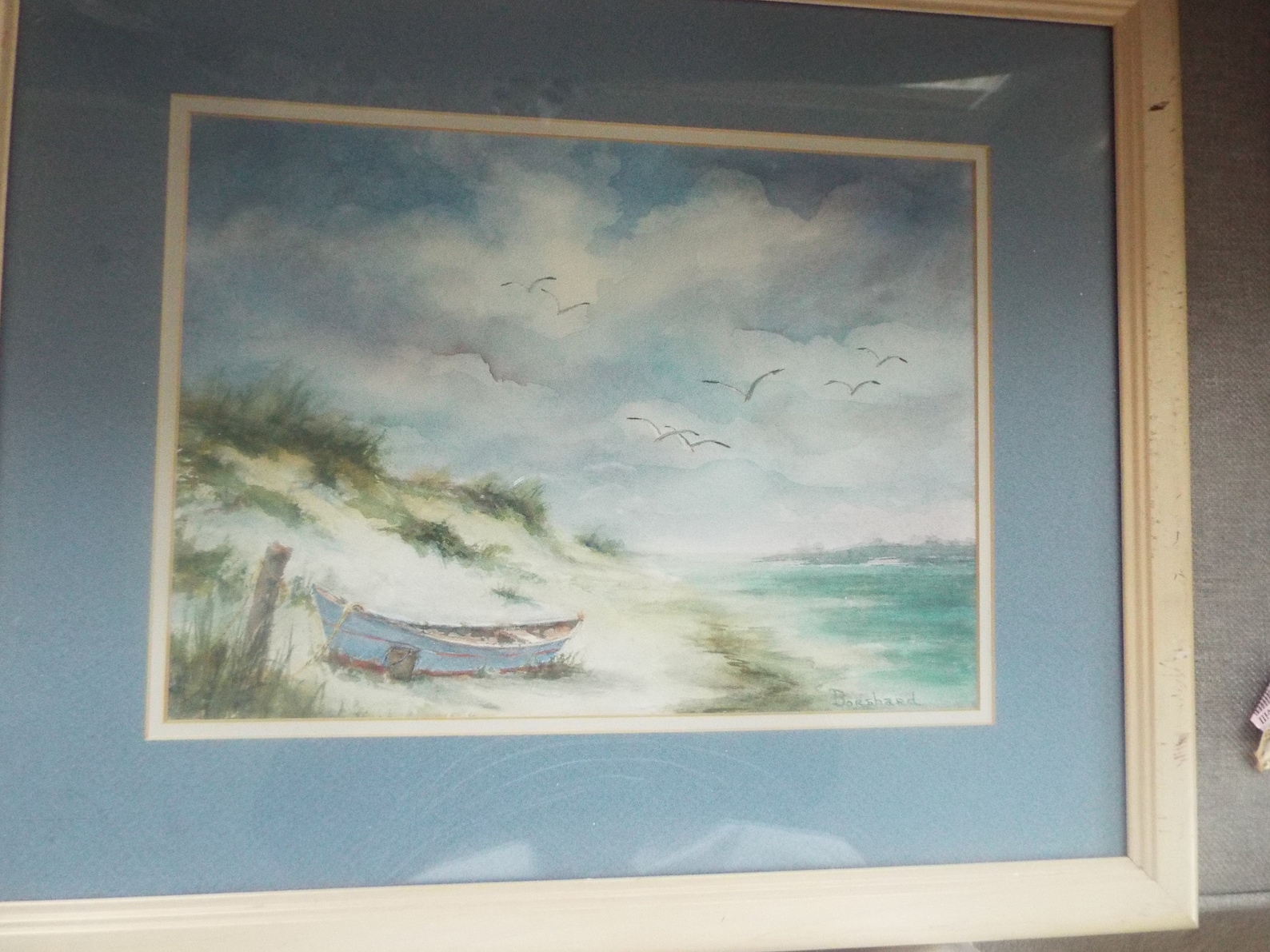 Framed Mary Borshard Original Watercolor Painting Impressionist Coastal ...