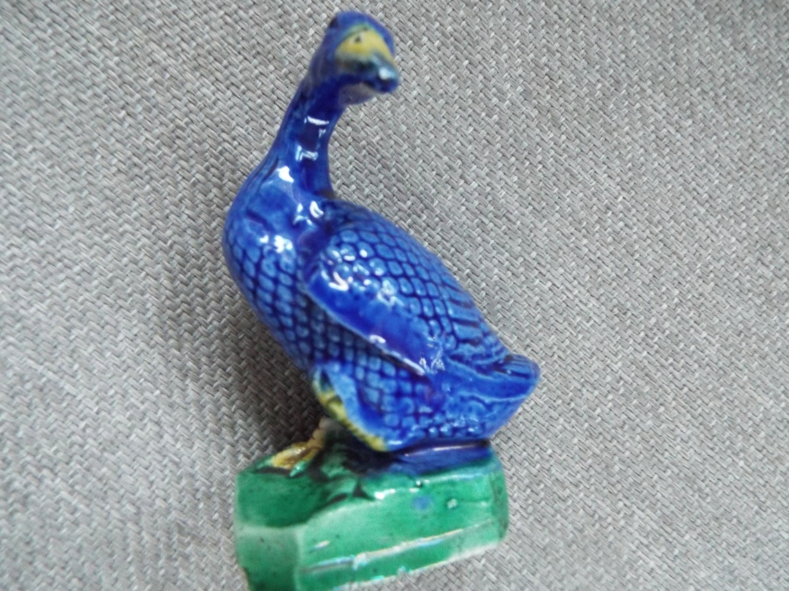Chinese Export Famille Rose Majolica Pottery Blue Duck Crane - Etsy