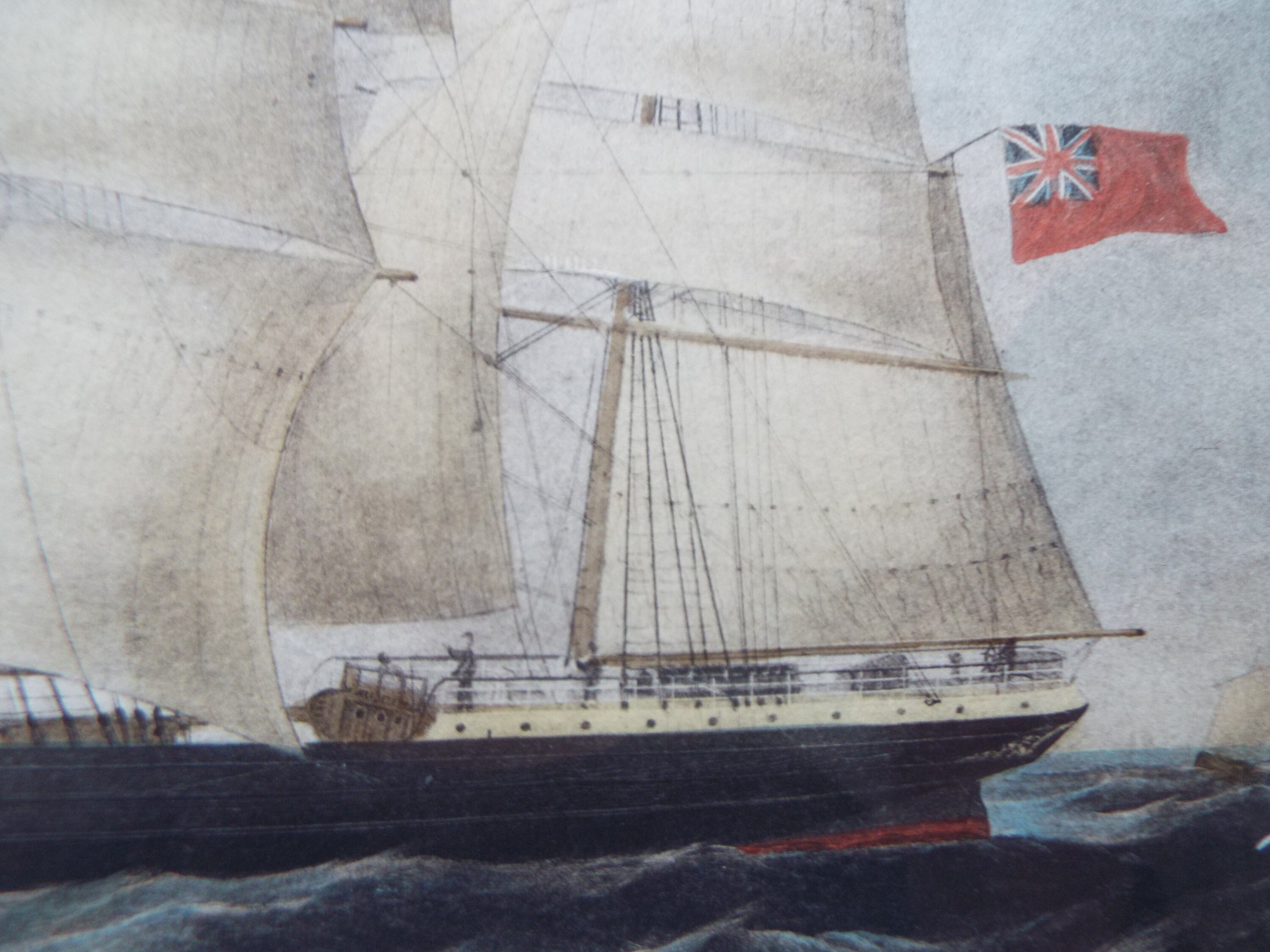 Clipper Sailing Ship Nautical Hand Colored Engraving James Nicol ...