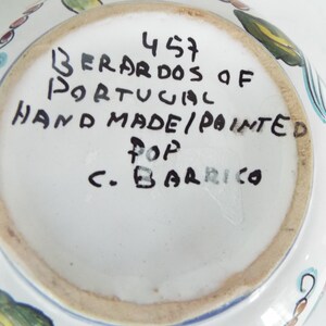 2 Piece Bowl Set Hand Painted Portugal Berardos Pottery Bowl and Dish ...