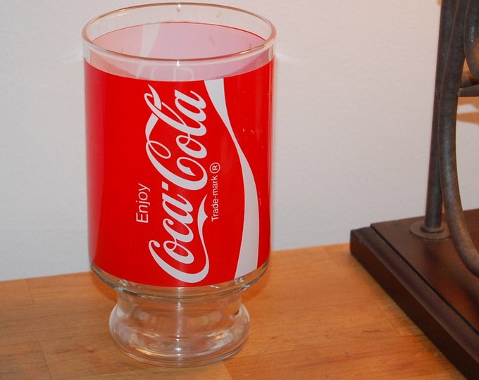 Large Vintage 32 Oz Coca Cola Glass Supersize / Red and White - Etsy