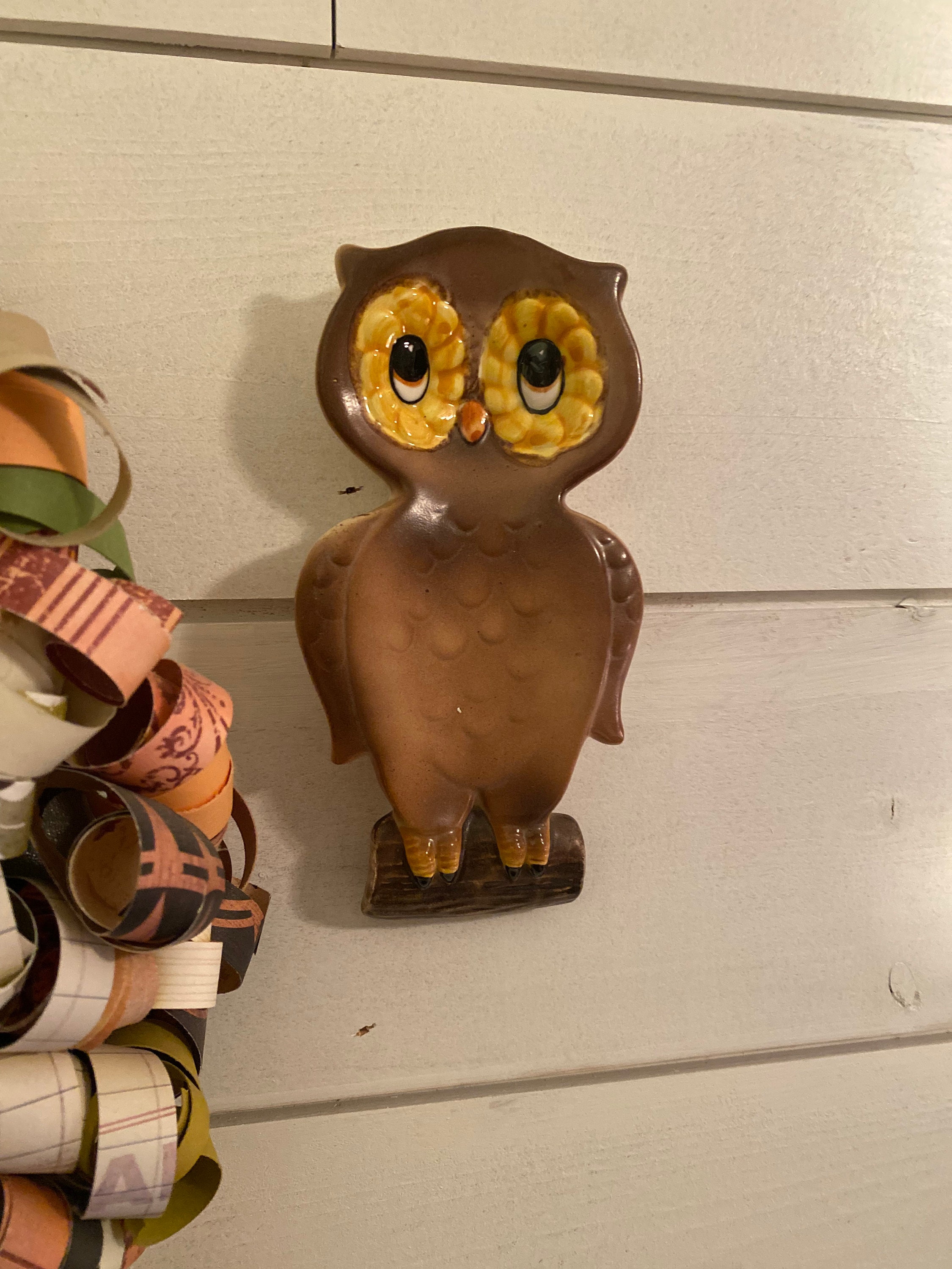 Ceramic Owl Art / Lorrie Design / Made in Japan / Small Art Wall Decor ...