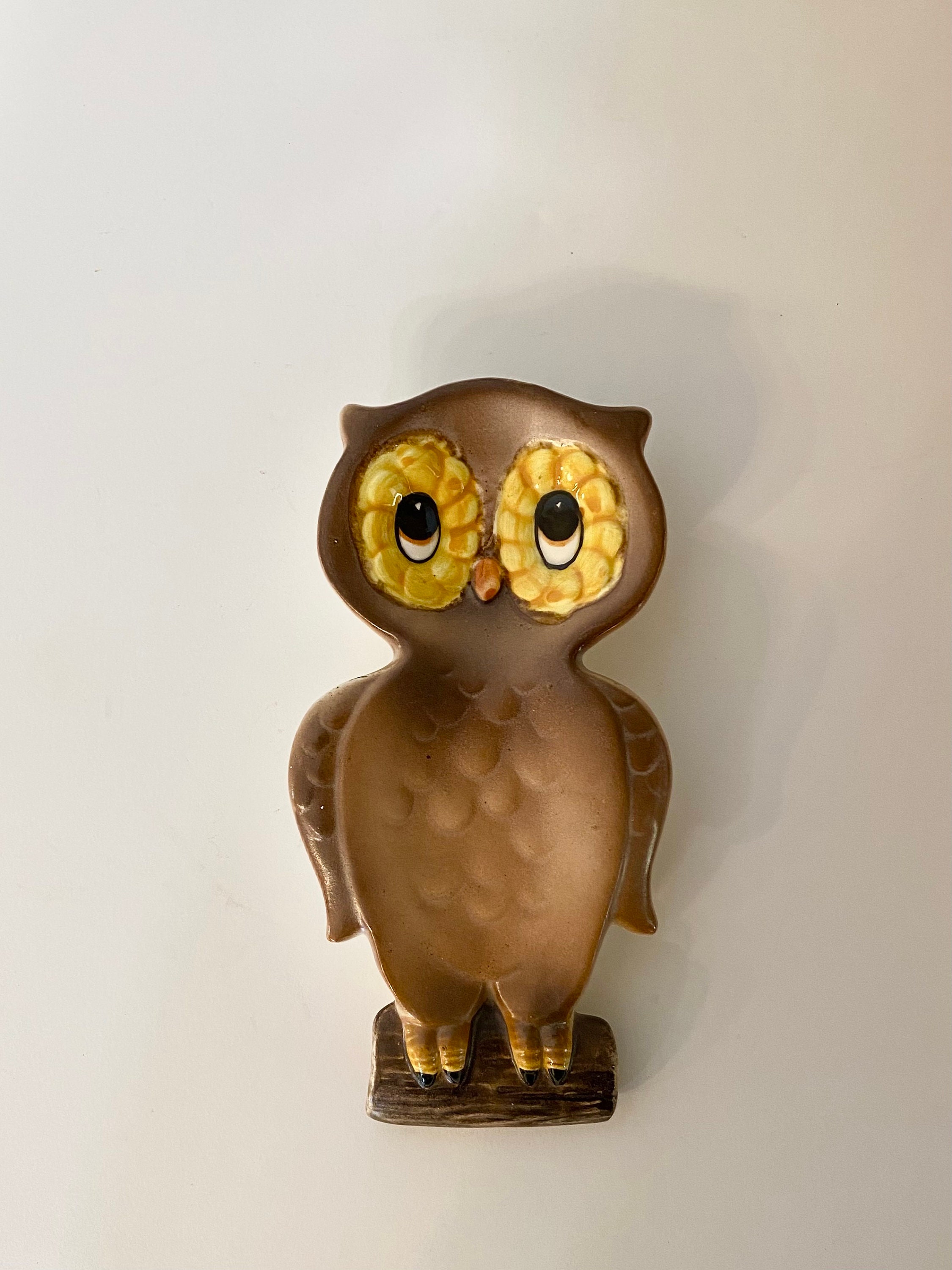Ceramic Owl Art / Lorrie Design / Made in Japan / Small Art Wall Decor ...